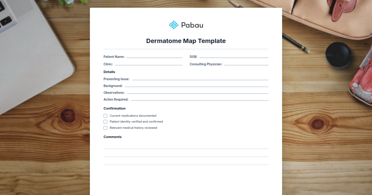 Dermatome Map Template - Free PDF Download | Pabau