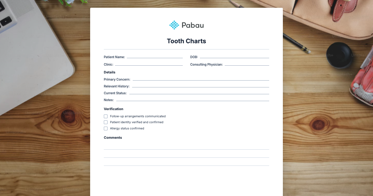 Tooth Charts - Free PDF Download | Pabau