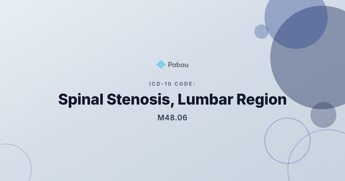 ICD-10 Code M48.06: Spinal Stenosis, Lumbar Region | Pabau