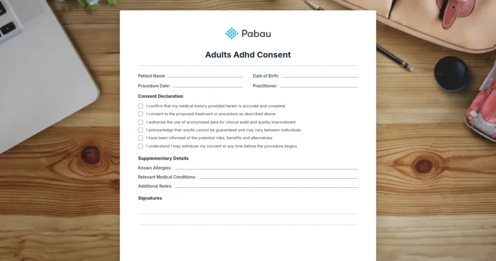 adults adhd consent - Free PDF Download | Pabau